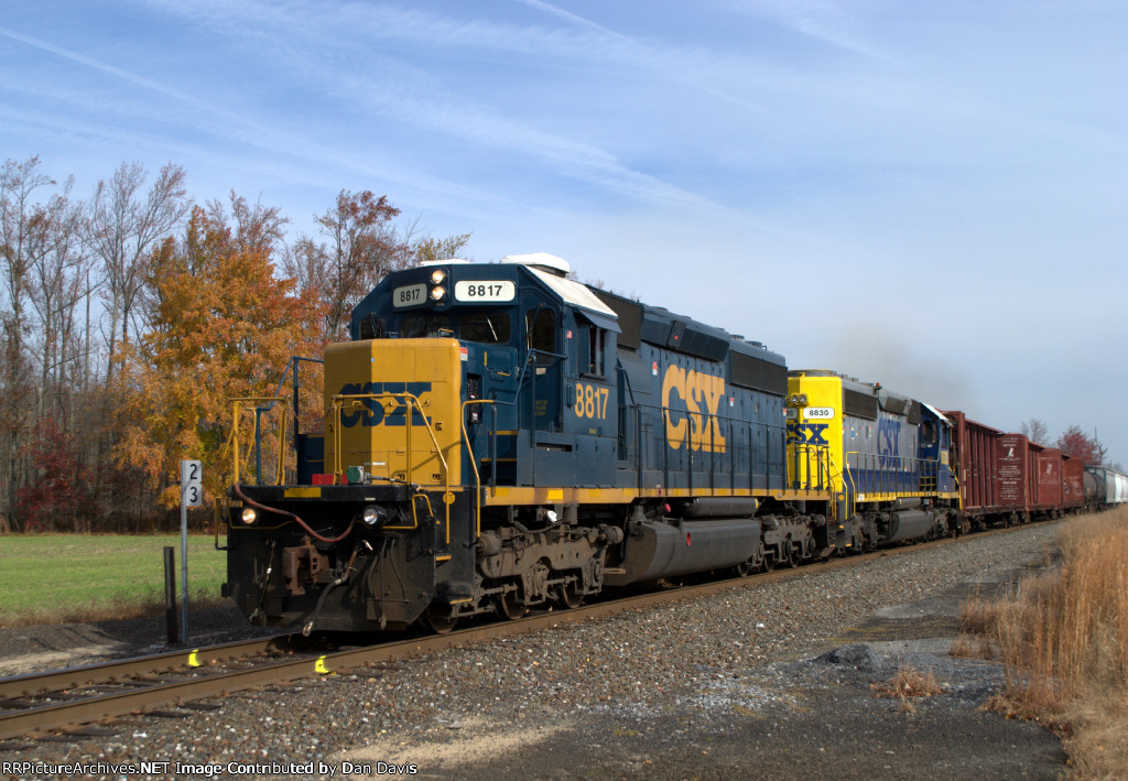 CSX SD40-2 8817 leads WPCA-11 at Center Square Road